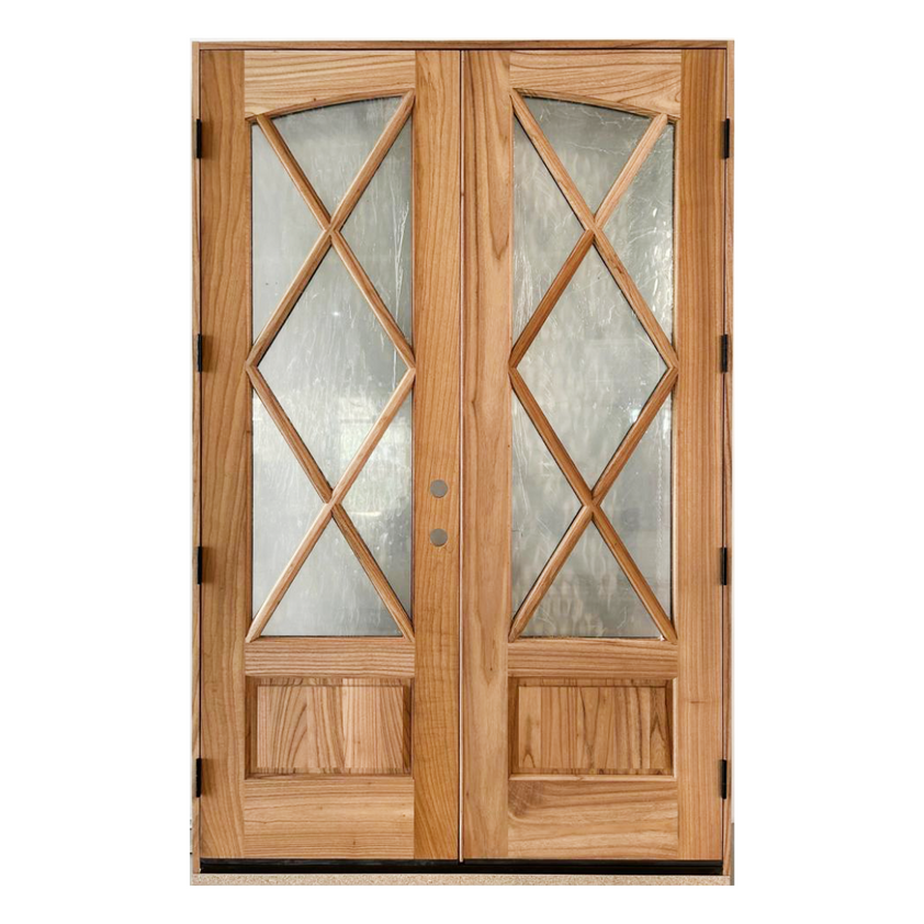 Sahara Weatherproof Mahogany Tybee Double Door with Flemish Glass