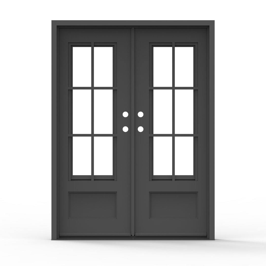 Artigiano Iron Double Door Flemish Glass | Home Center Outlet